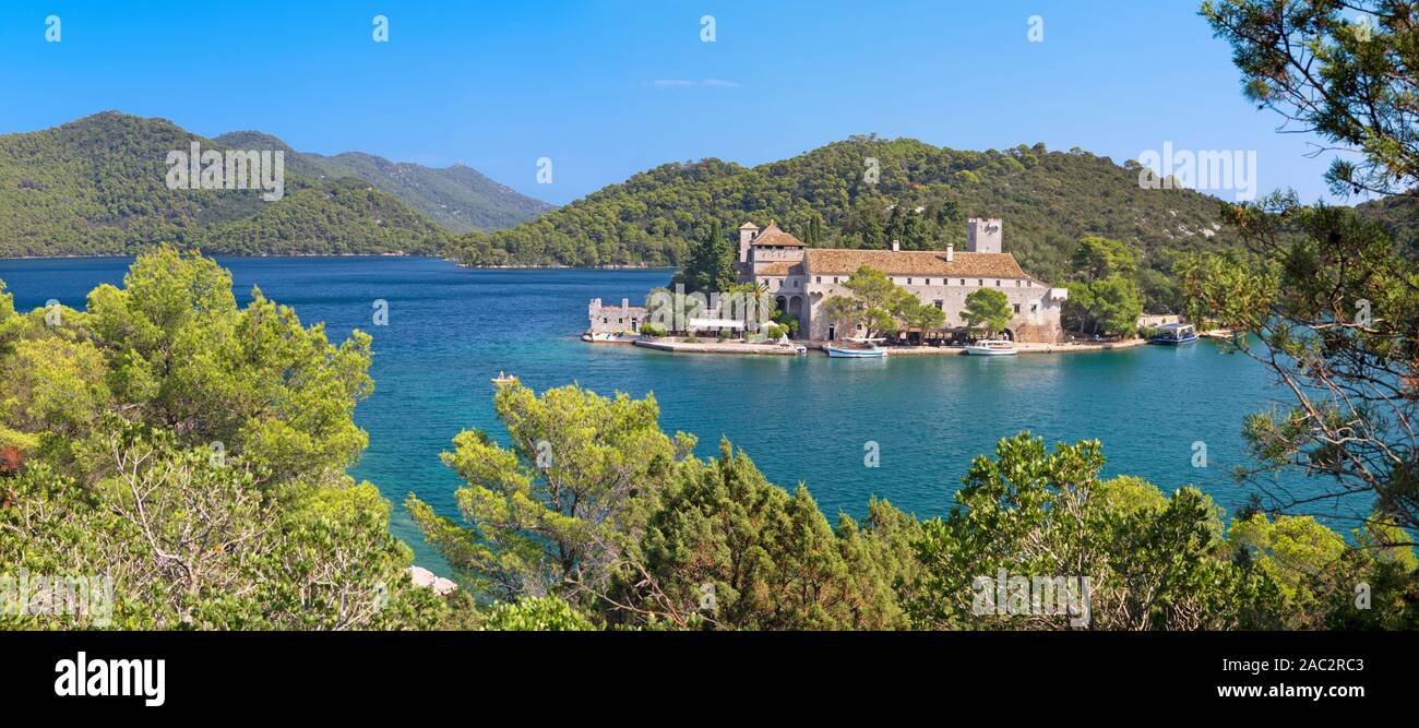 Croatia - The St.Mary benedictine monastery on the Mljet island Stock ...