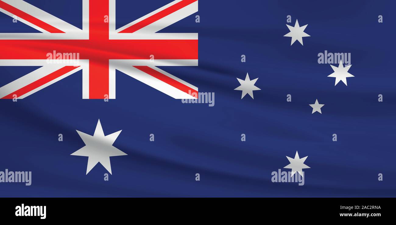 Waving Australia flag, official colors and ratio correct. Australia ...