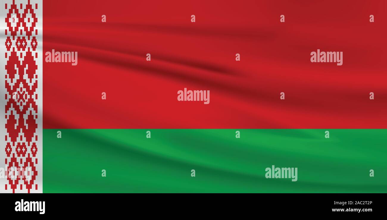 Waving Belarus flag, official colors and ratio correct. Belarus ...
