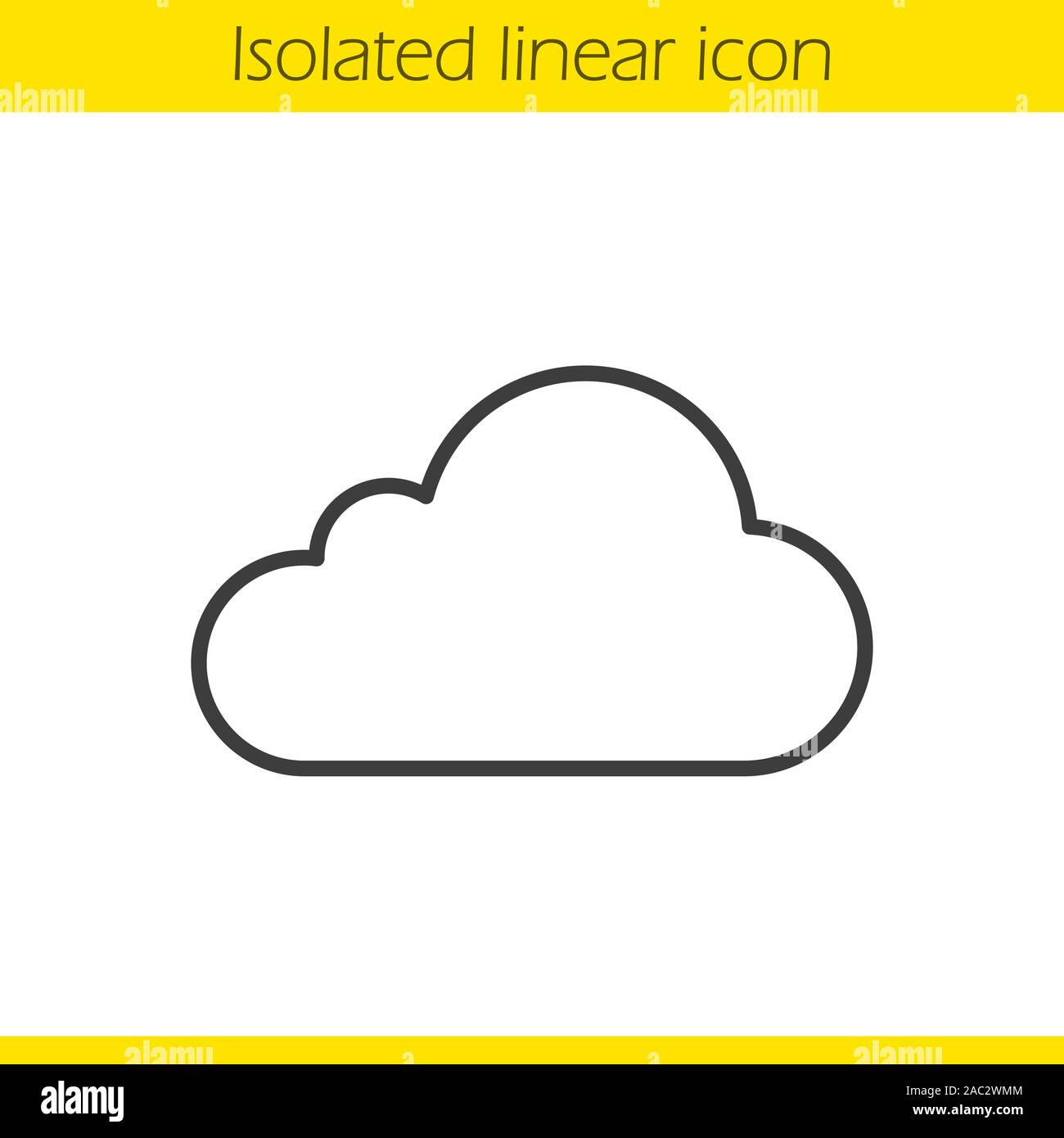 Cloud hosting linear icon. Thin line illustration. Cloud computing ...