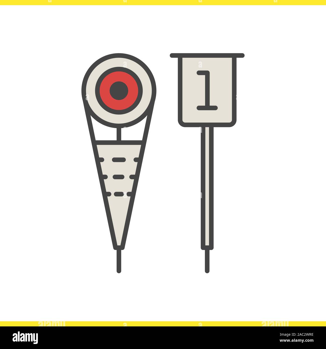 American football sideline markers color icon. Isolated vector ...