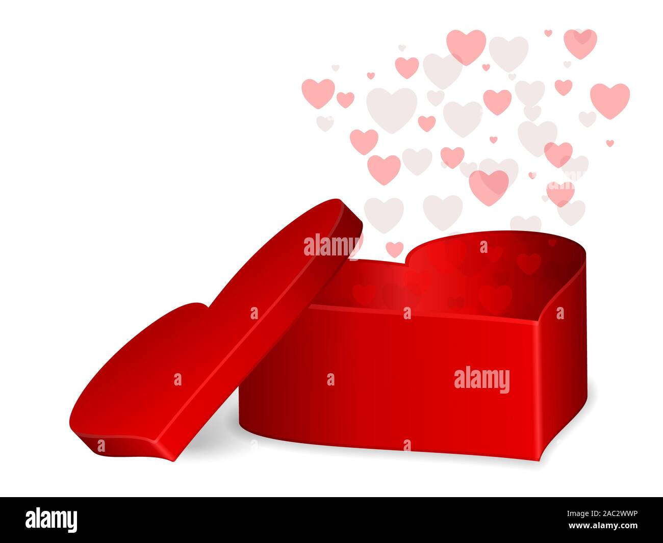 Heart box with hearts on a white background. Vector illustration Stock ...