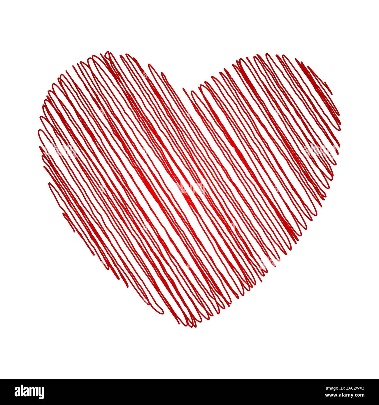 Scratched heart on a white background. Vector illustration Stock Photo ...