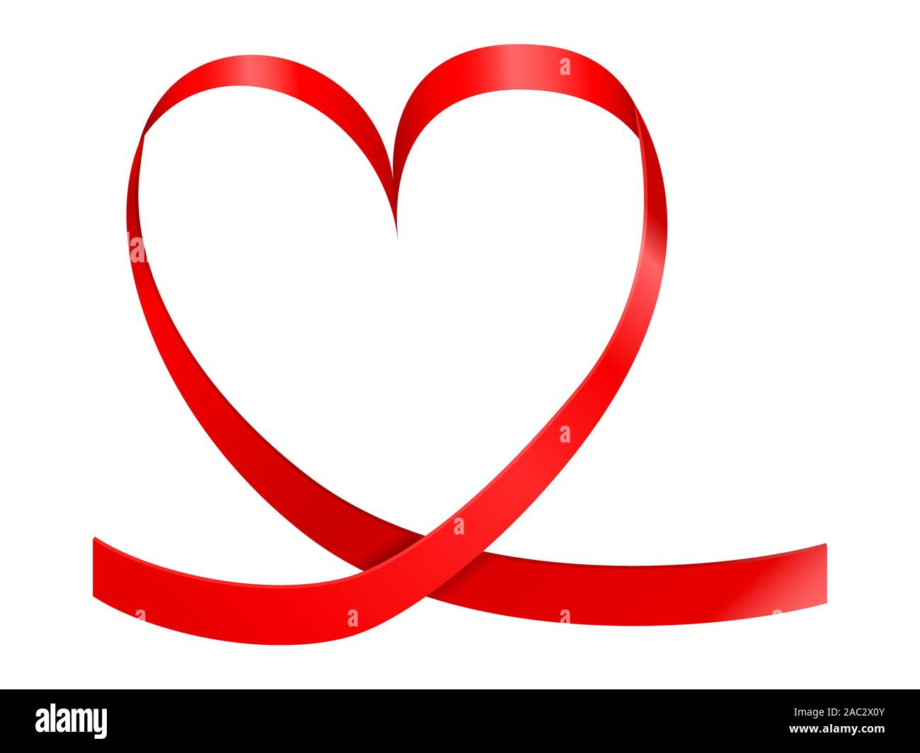 Heart ribbon on a white background. Vector illustration Stock Photo - Alamy