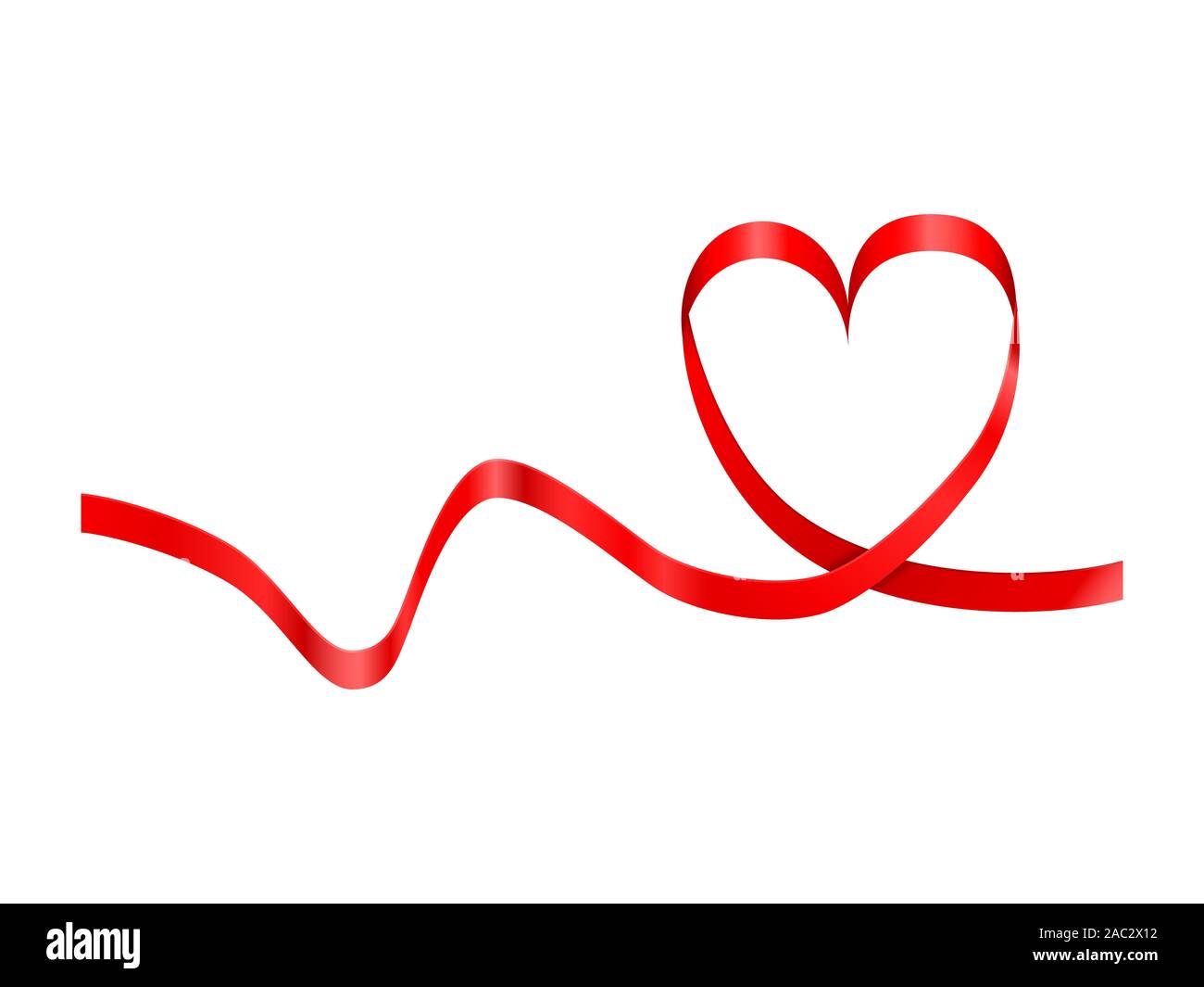 Heart ribbon on a white background. Vector illustration Stock Photo - Alamy
