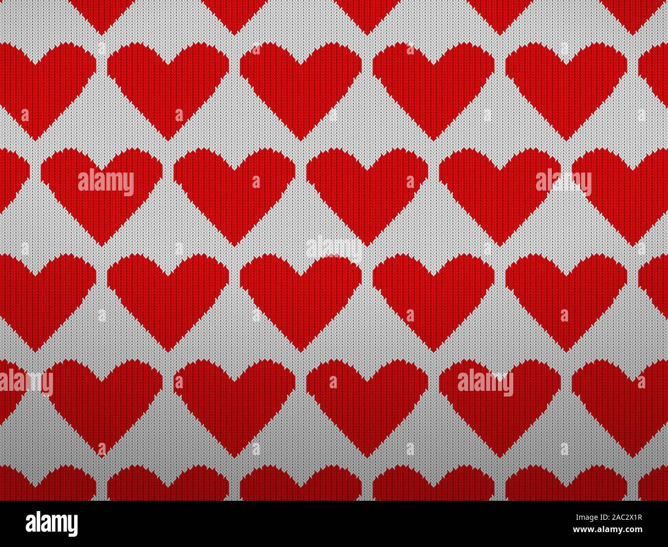 Knitted pattern background with hearts. Vector illustration Stock Photo ...