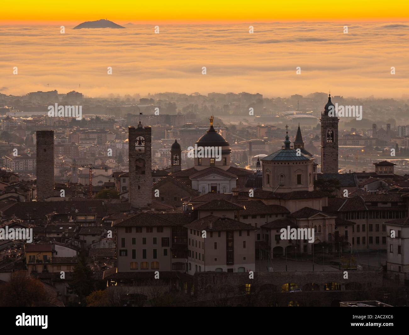 Bergamo, one of the most beautiful city in Italy. Amazing landscape at ...