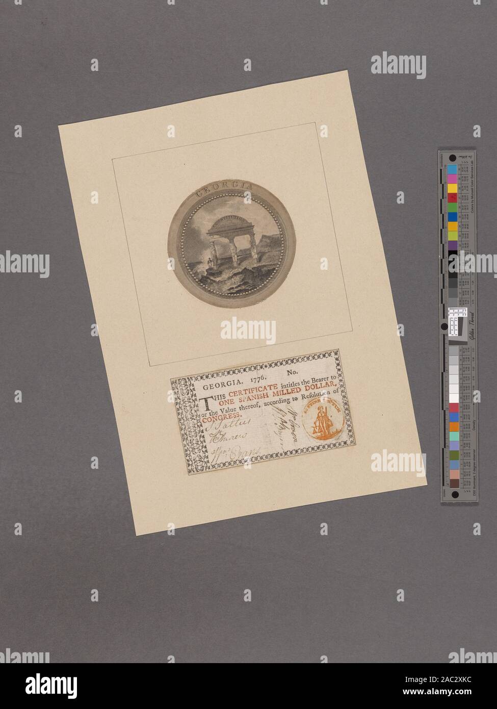 Georgia paper money One Spanish milled dollar Georgia paper money. One ...