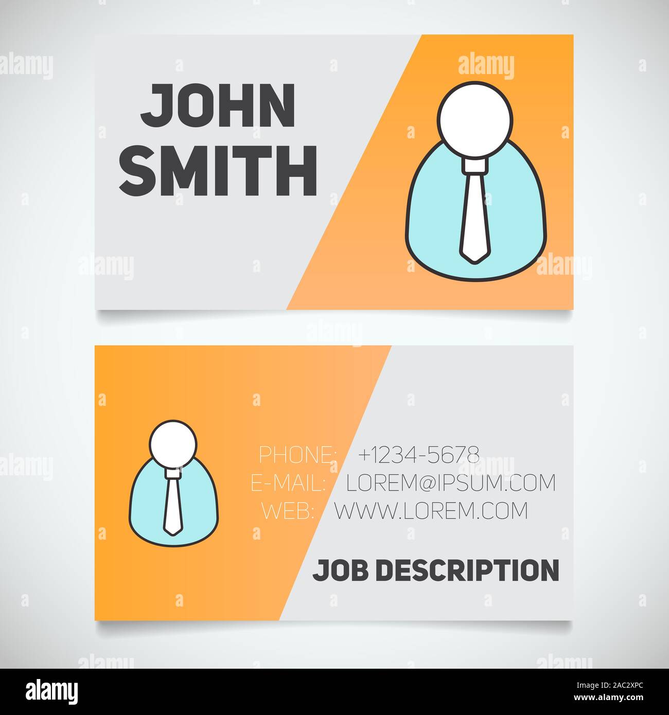Business card print template with businessman logo. Easy edit. Top ...