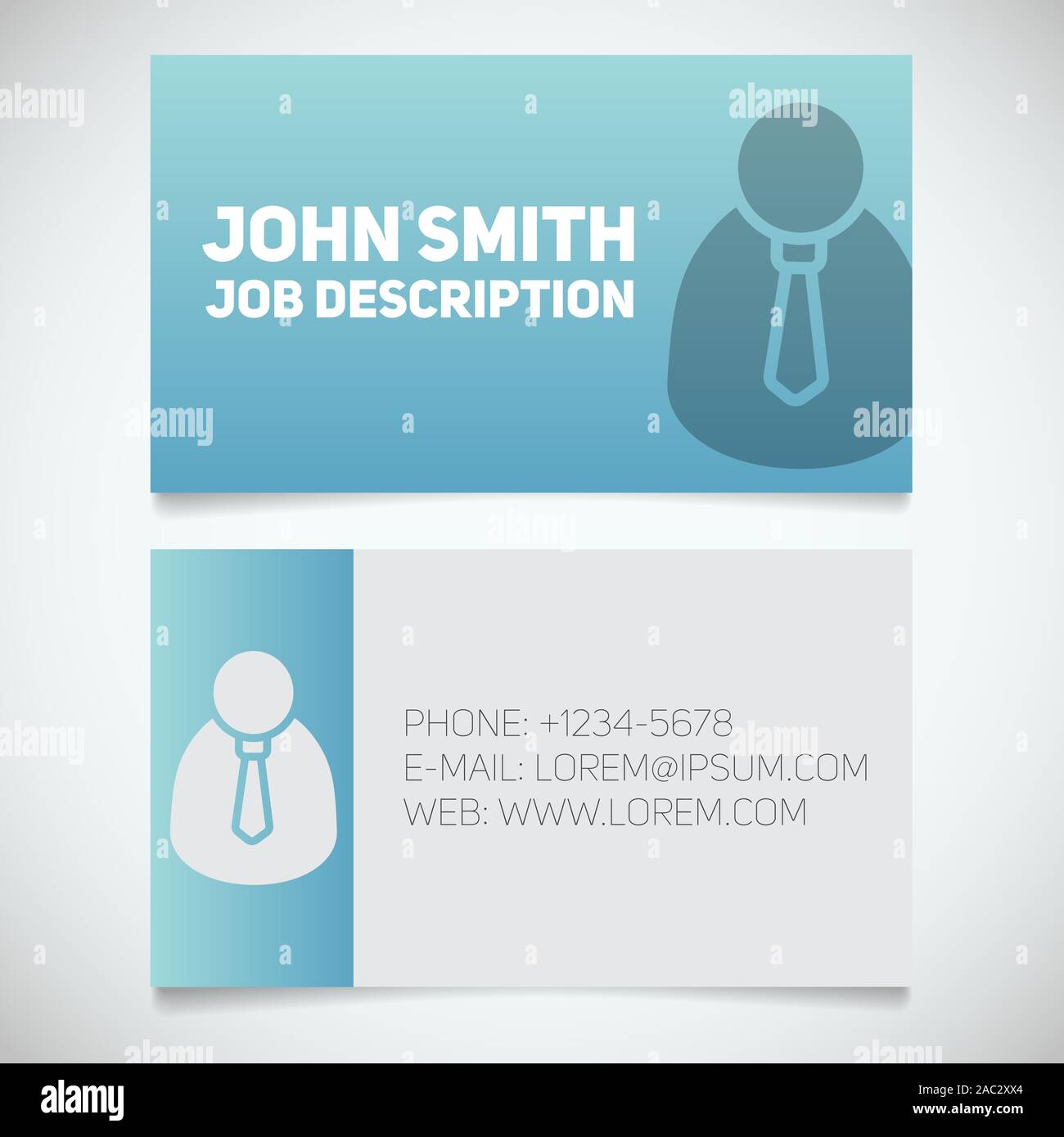 Business card print template with businessman logo. Easy edit. Top ...