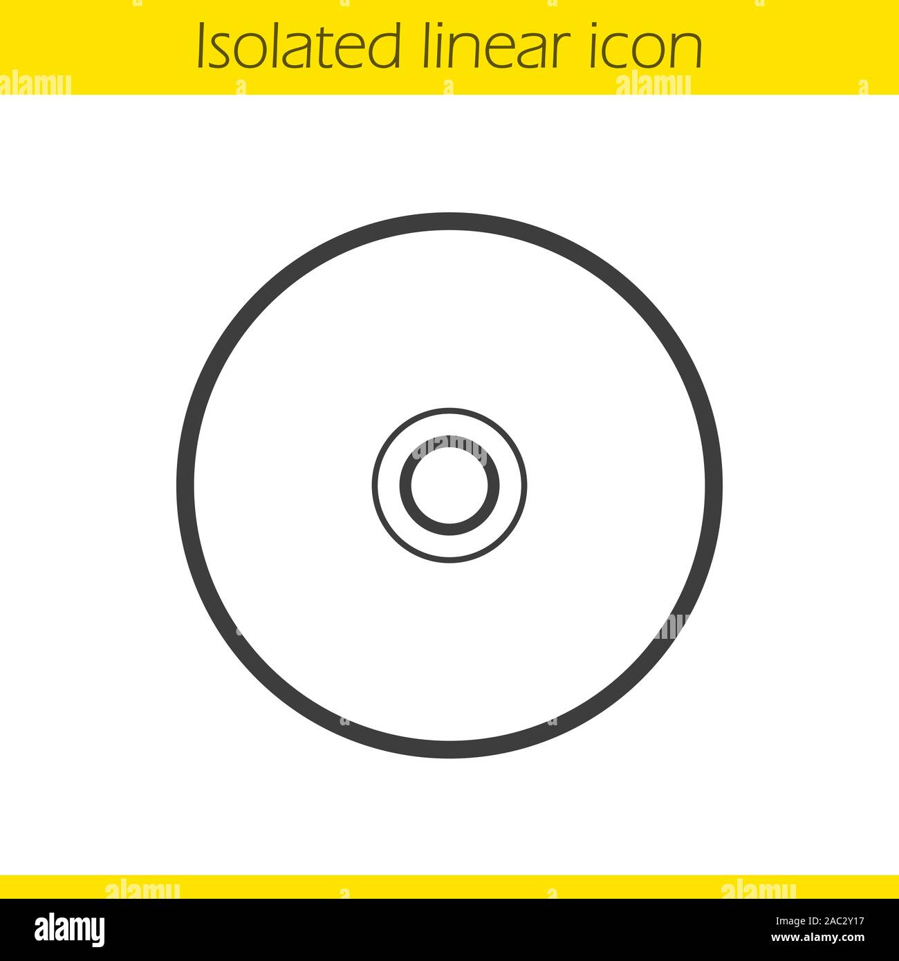 CD linear icon. Thin line illustration. Compact disc contour symbol ...