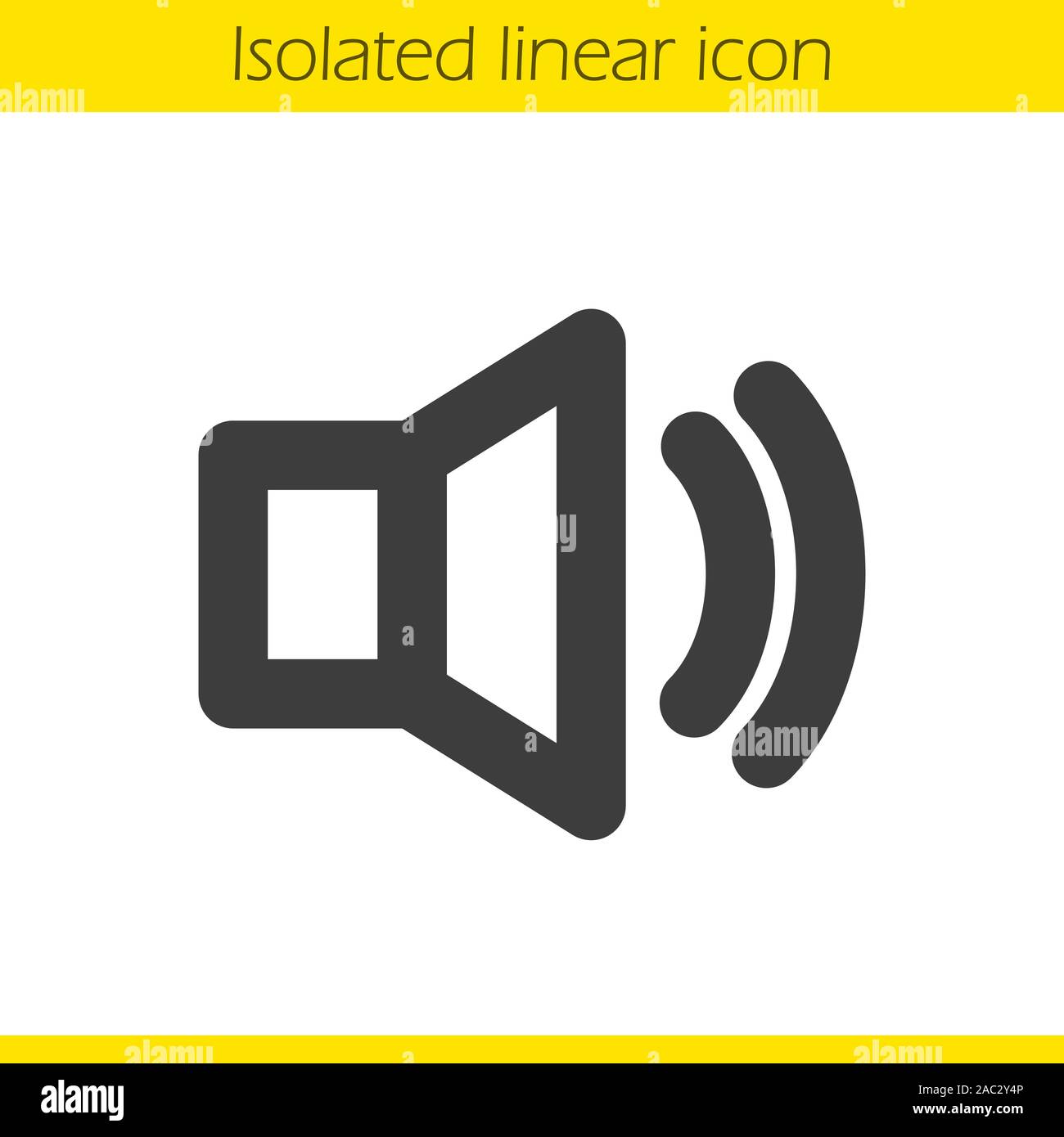 Volume on linear icon. Thick line illustration. Sound control button ...