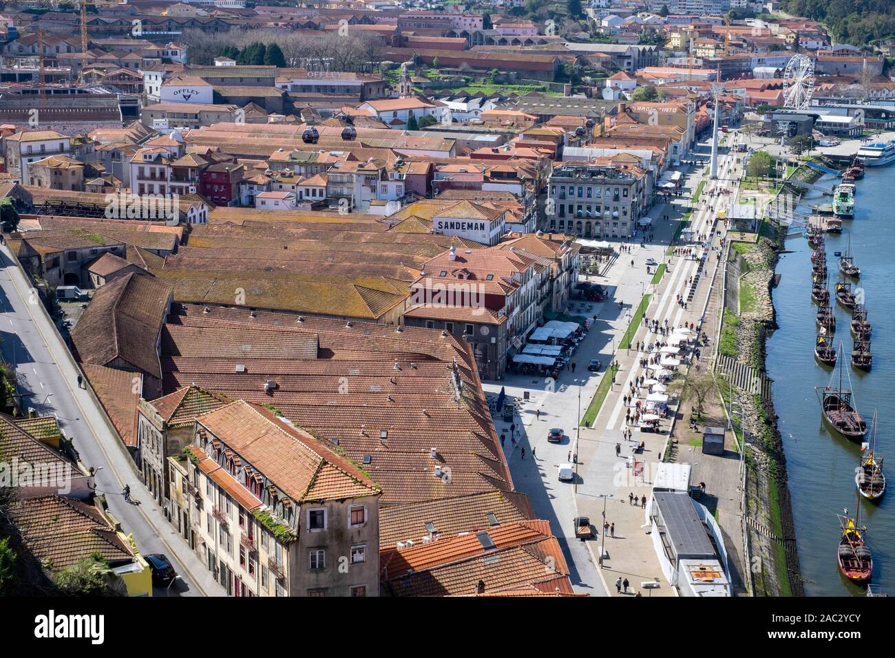 A view of the famous Port warehouses in Porto, Portugal Stock Photo - Alamy