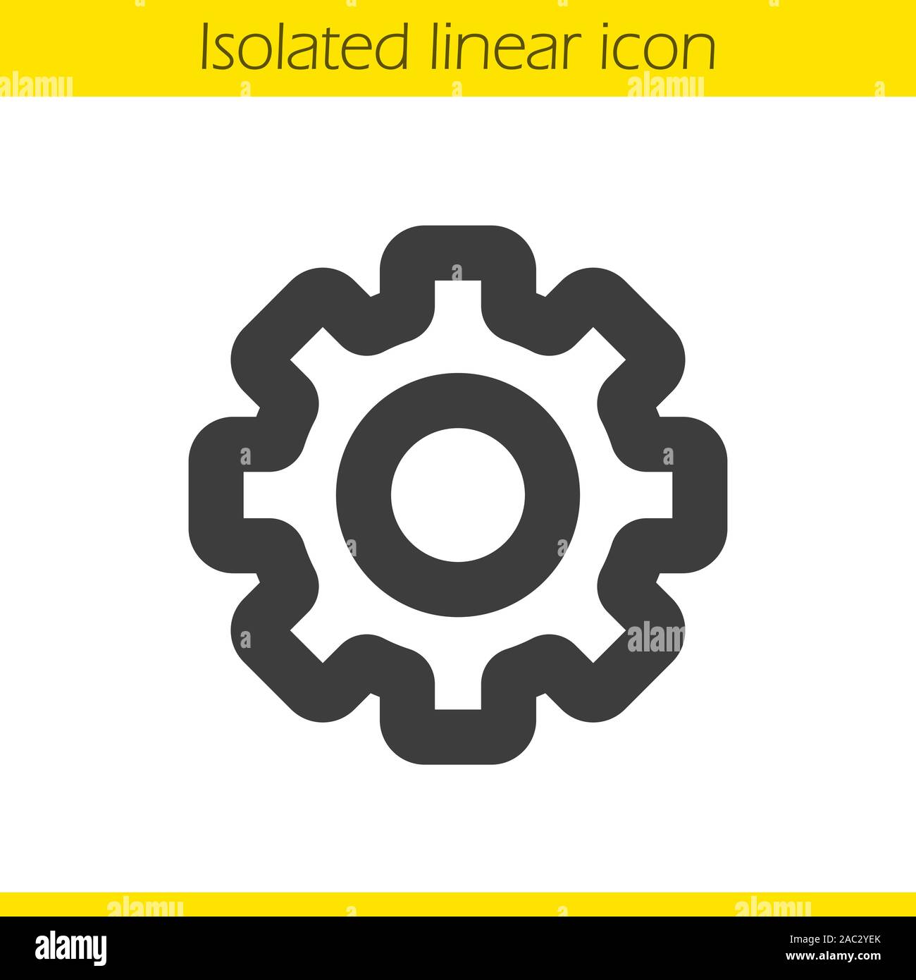 Cogwheel linear icon. Gear thick line illustration. Cog contour symbol ...
