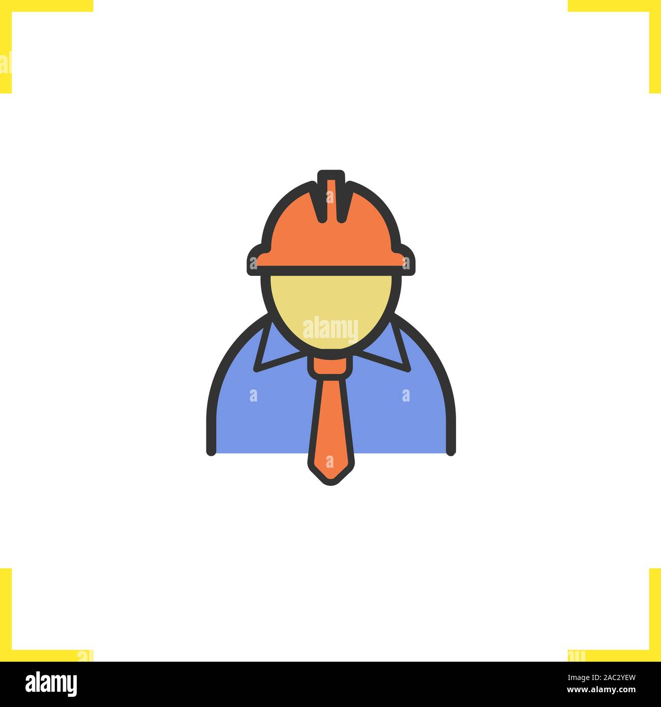 Engineer color icon. Factory chief. Architect. Isolated vector ...