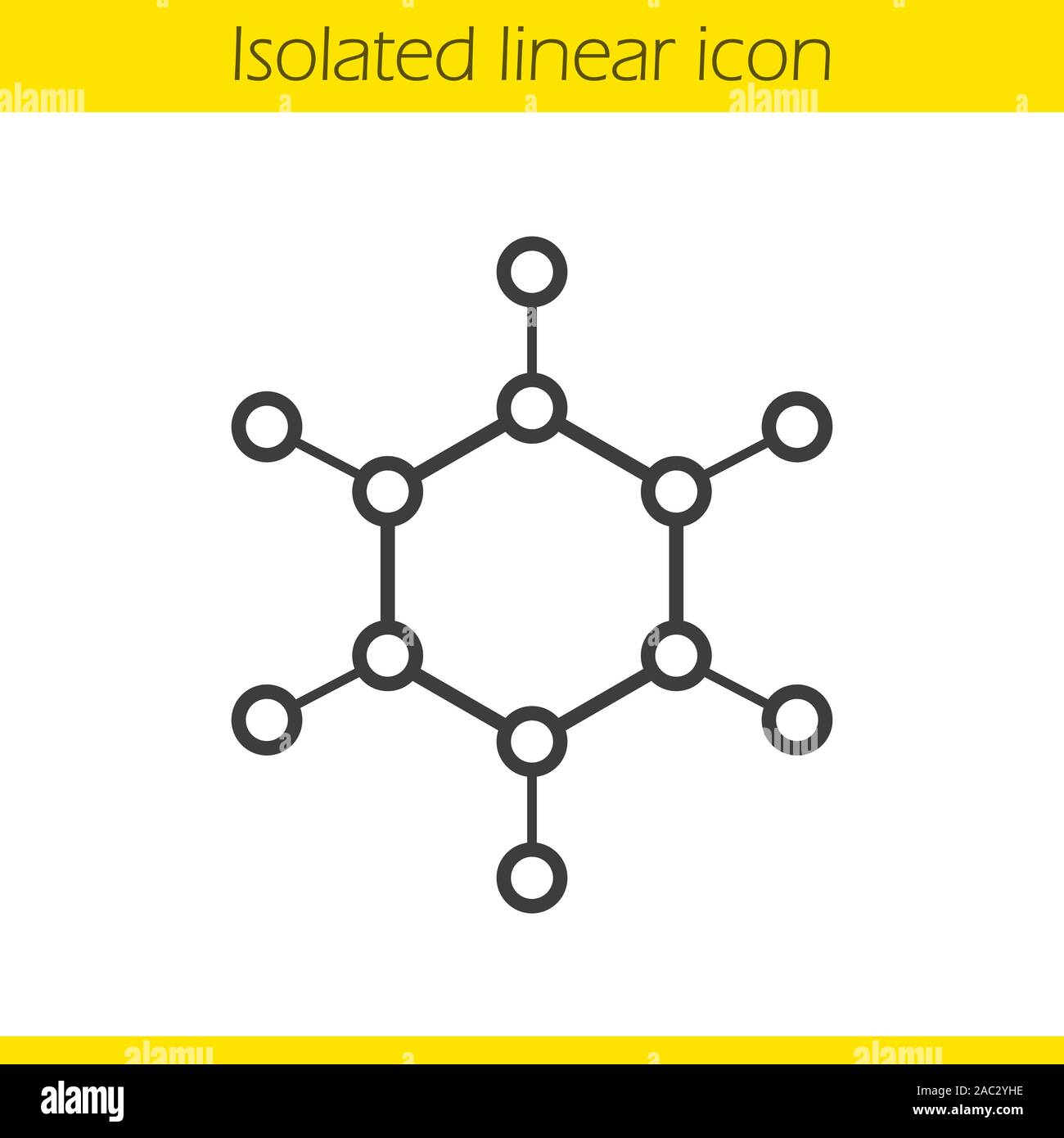 Molecule linear icon. Thin line illustration. Molecular structure model ...