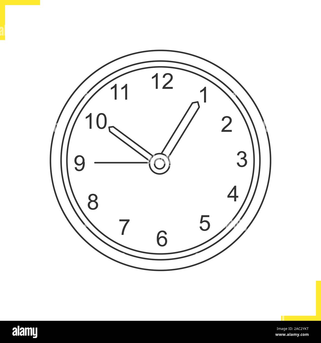 Wall clock linear illustration. Time. Isolated vector icon Stock Vector ...