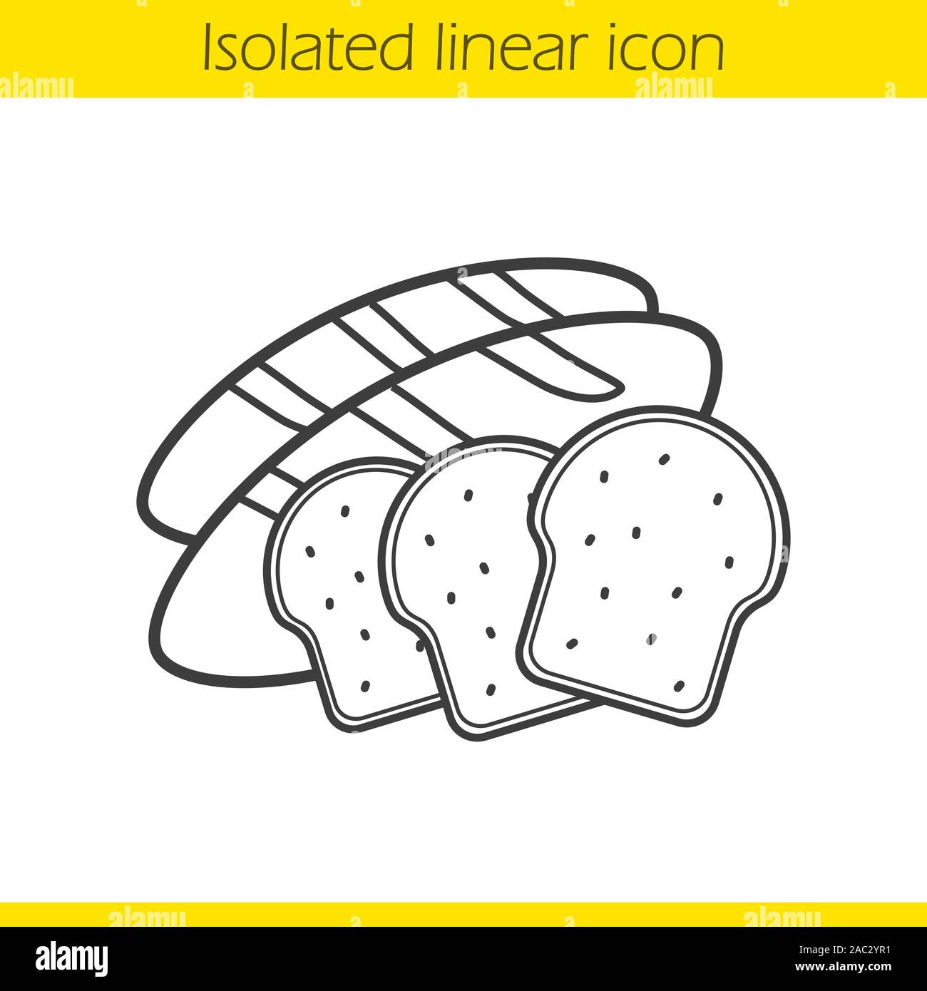 Bread linear icon. Grain products. Thin line illustration. Bakery ...