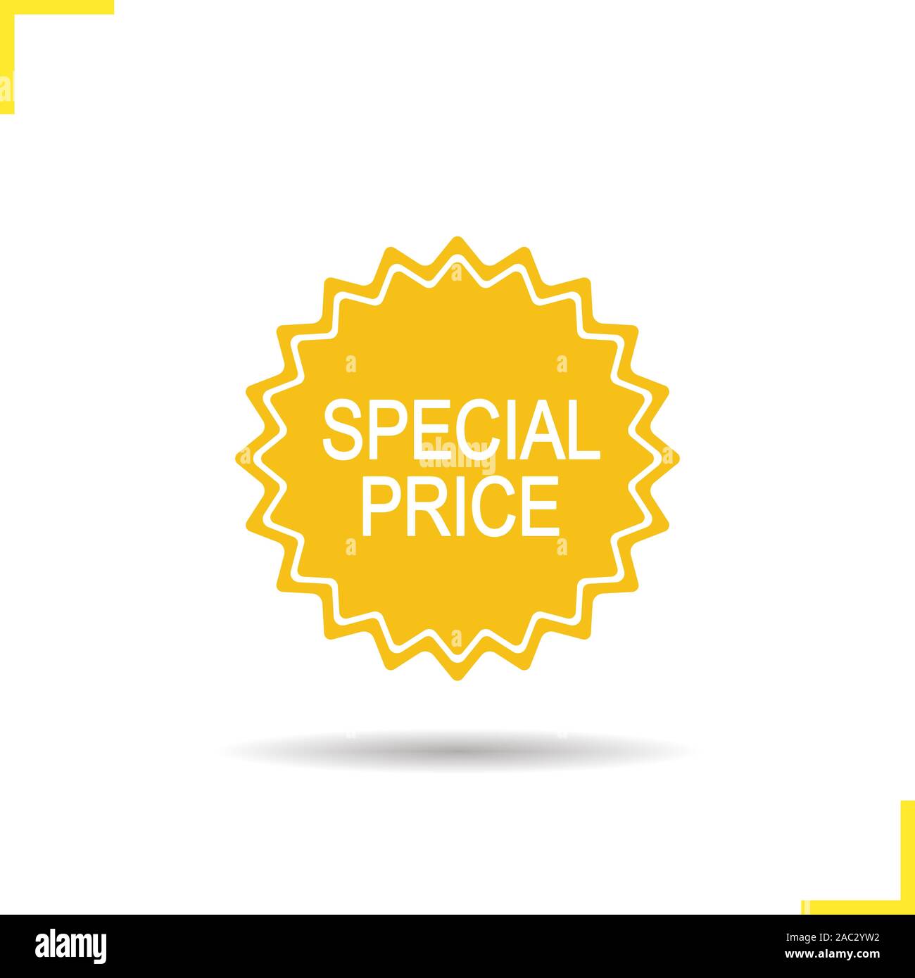 Special price sticker. Drop shadow yellow label. Online shop discount ...