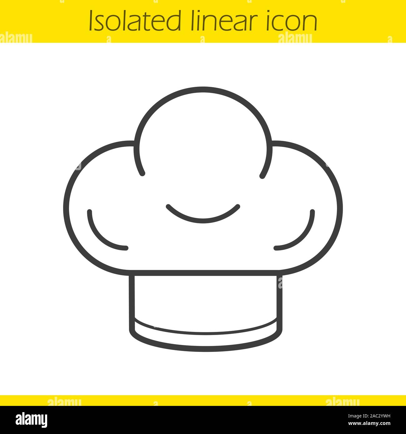 Chef's hat linear icon. Thin line illustration. Toque contour symbol ...