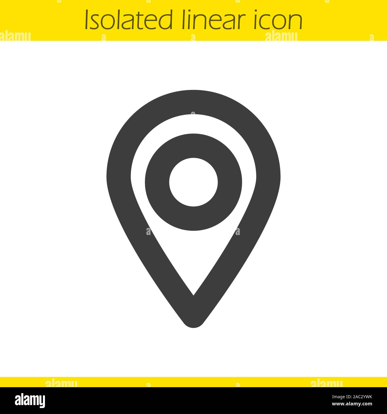 Pinpoint linear icon. Thick line illustration. Geo location mark ...