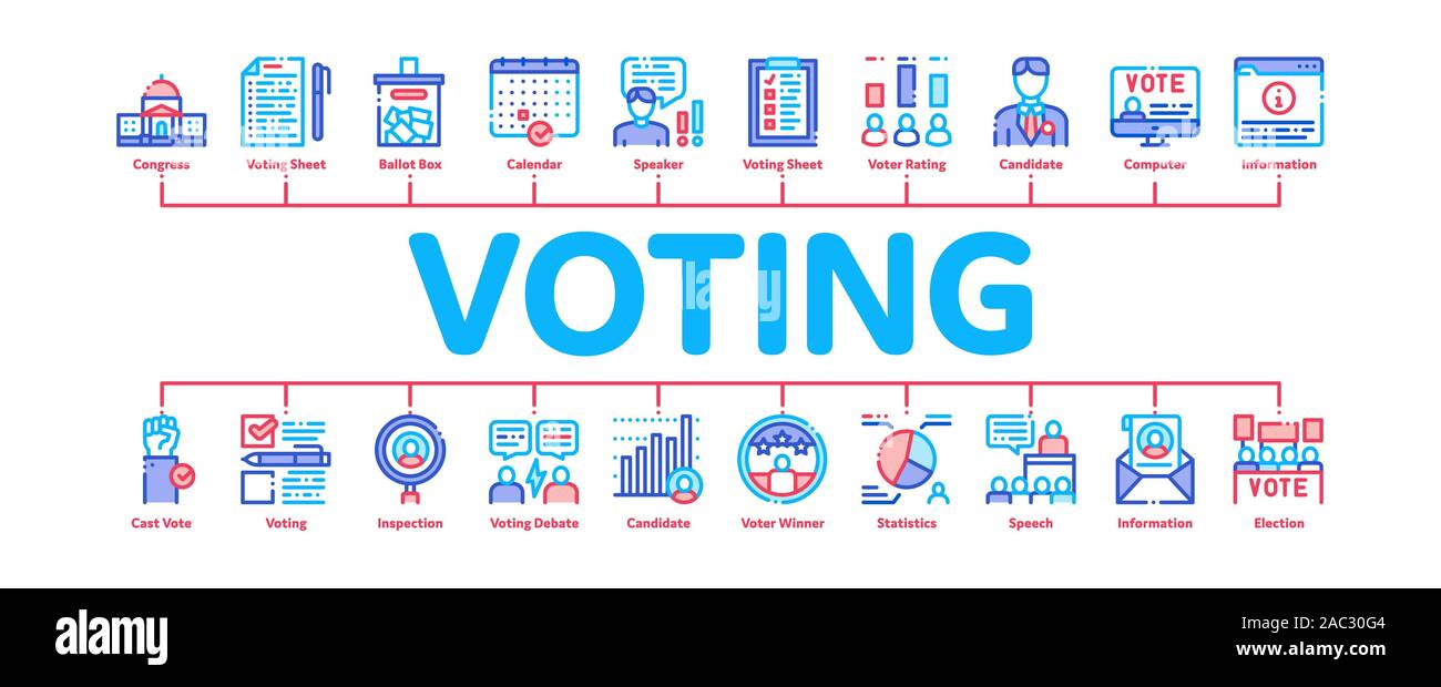 Voting And Election Minimal Infographic Banner Vector Stock Vector ...