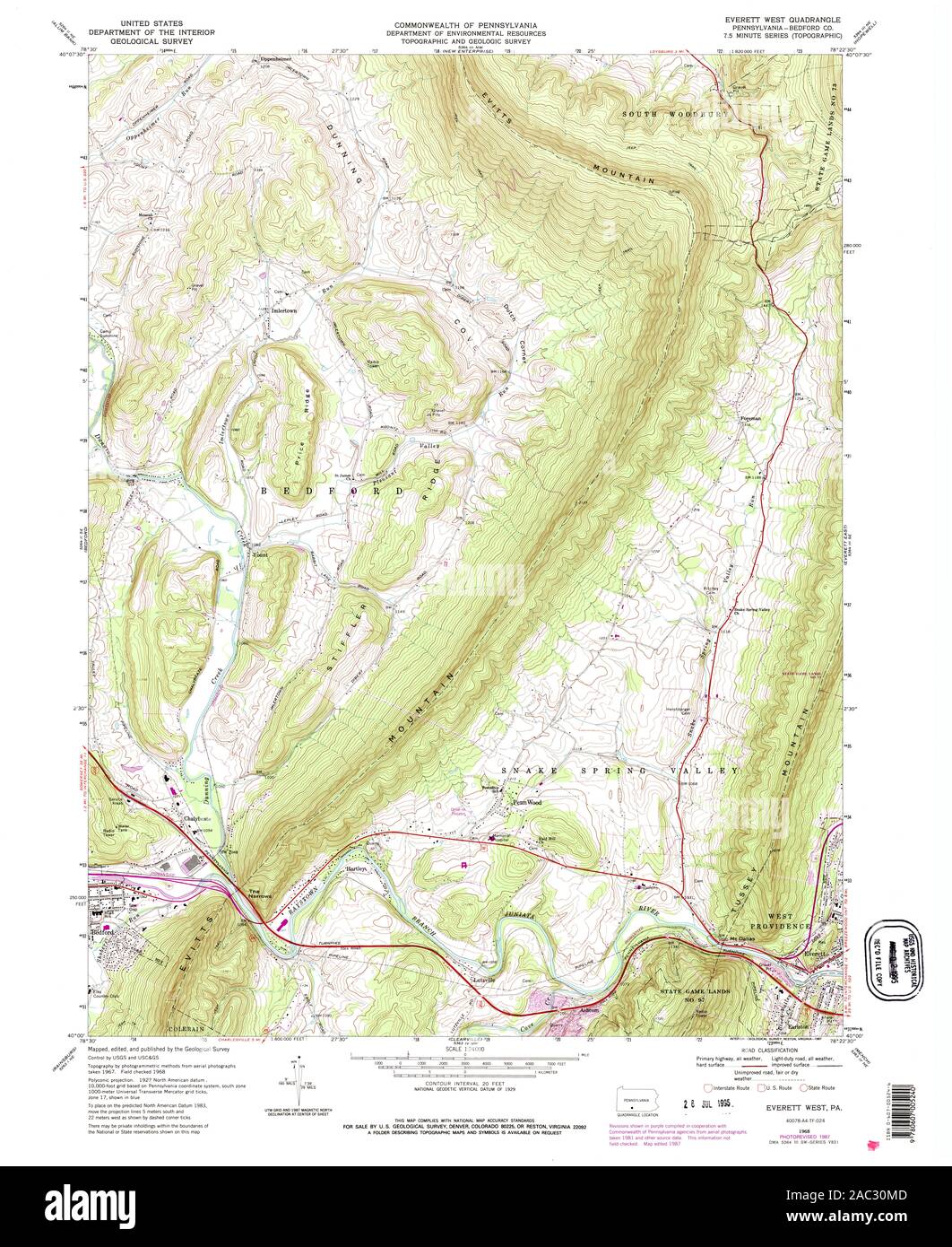 Everett pennsylvania map hi-res stock photography and images - Alamy