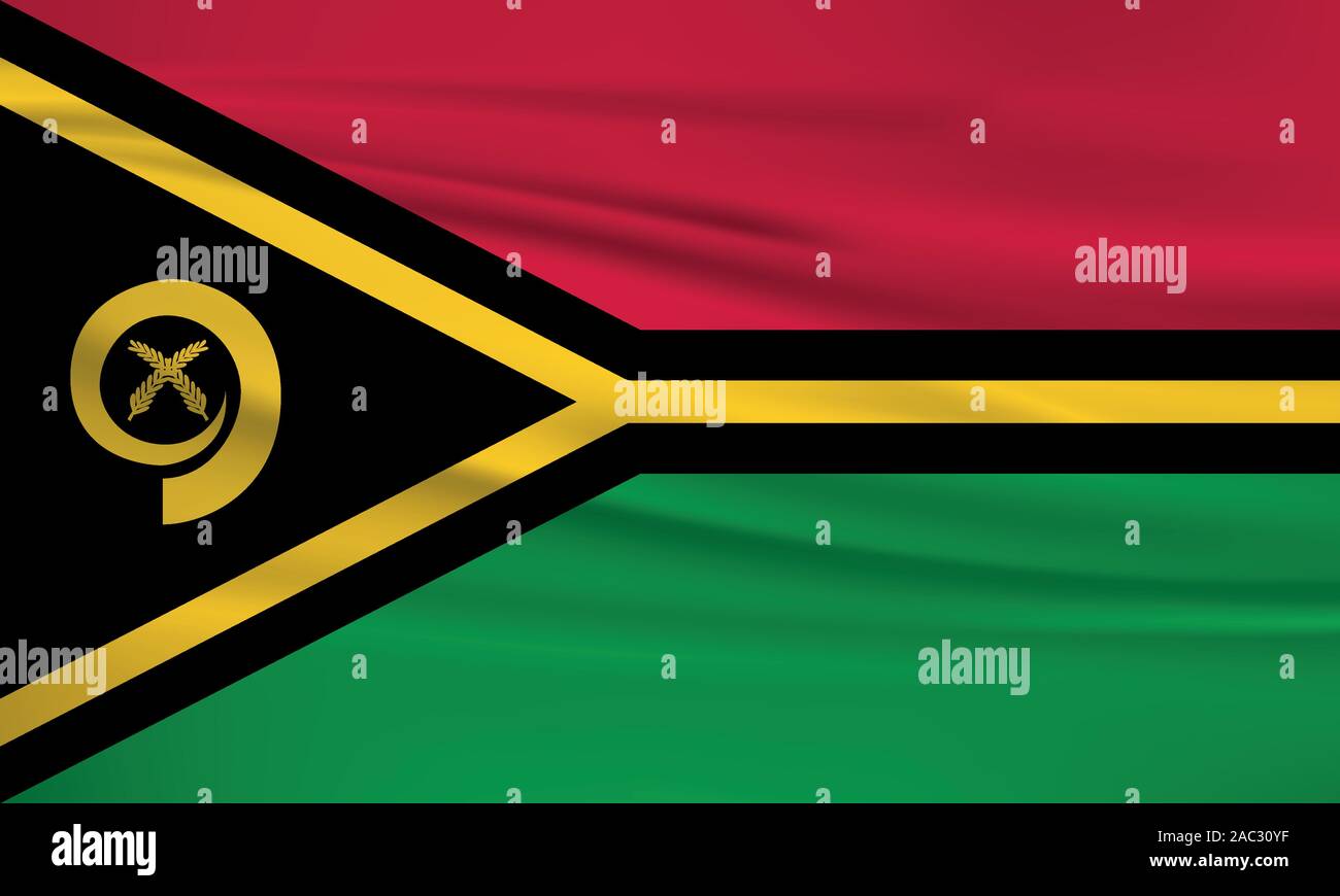 Waving Vanuatu flag, official colors and ratio correct. Vanuatu ...
