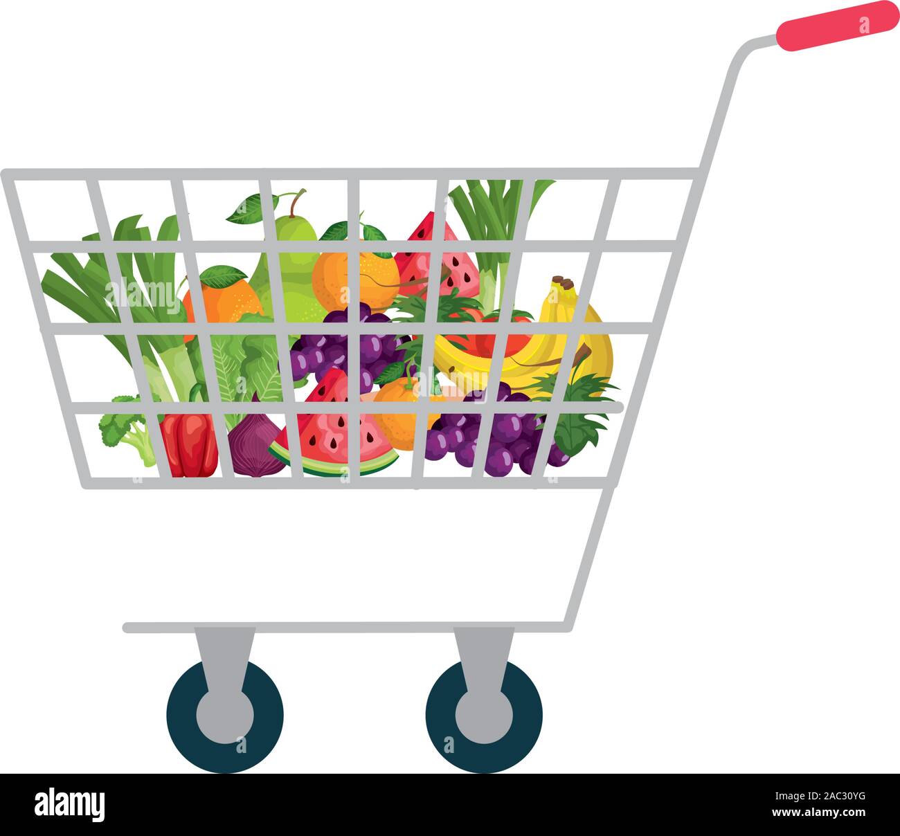 Isolated shop cart with products vector design Stock Vector Image & Art ...
