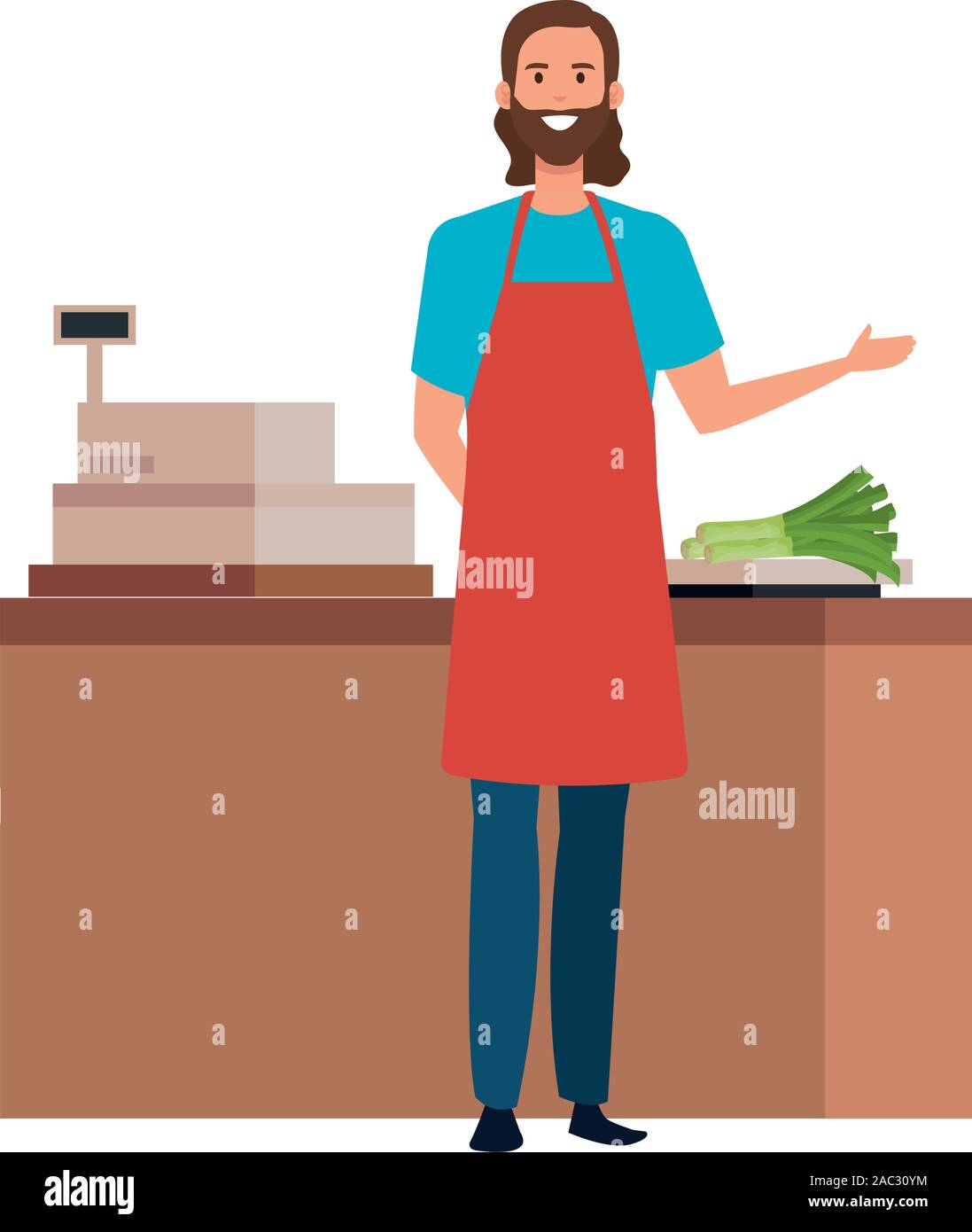 Isolated seller man vector design Stock Vector Image & Art - Alamy