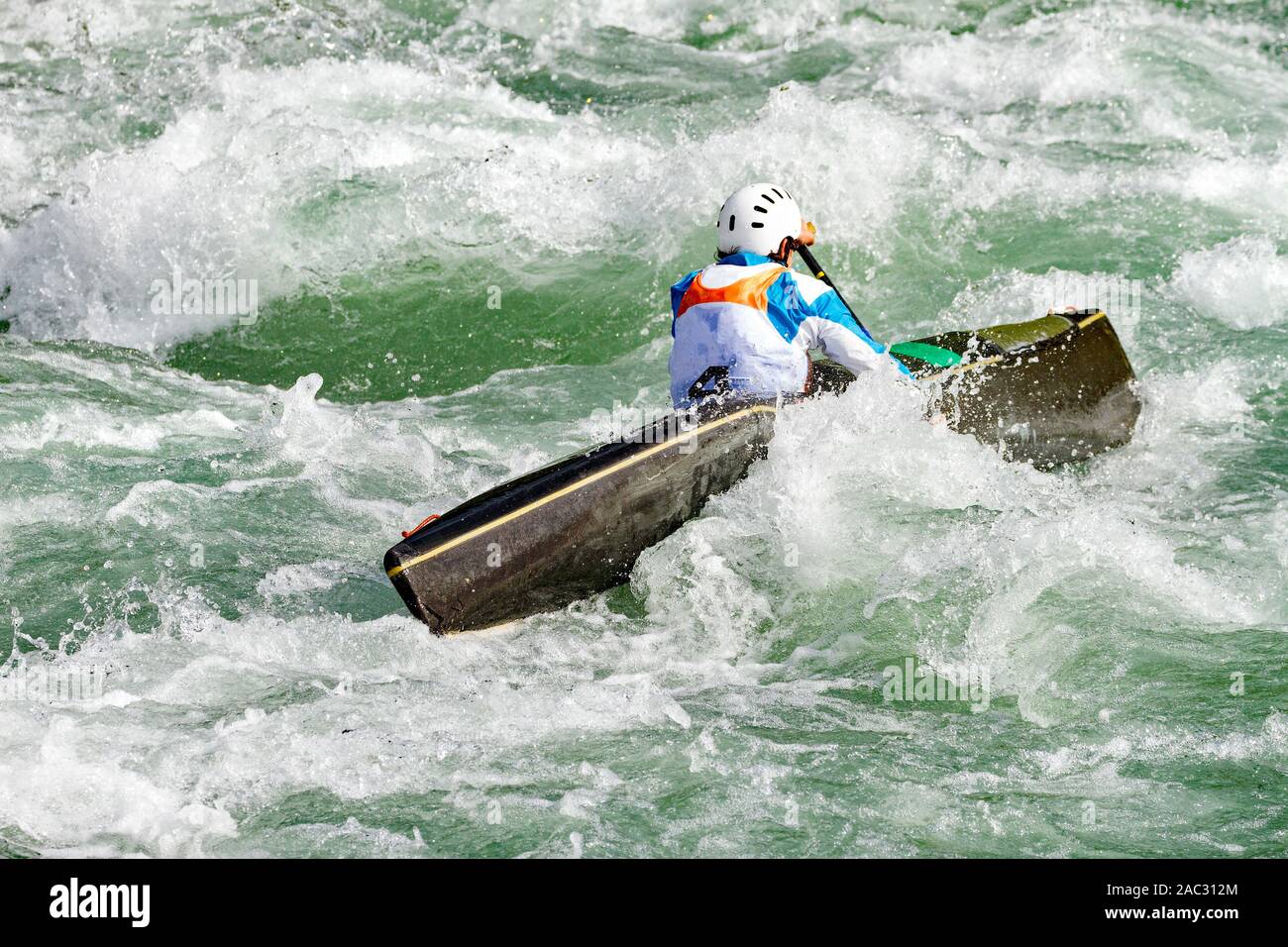 kayak race in the rapids Stock Photo - Alamy