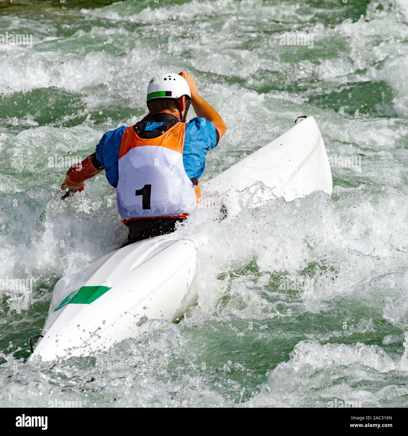 kayak race in the rapids Stock Photo - Alamy