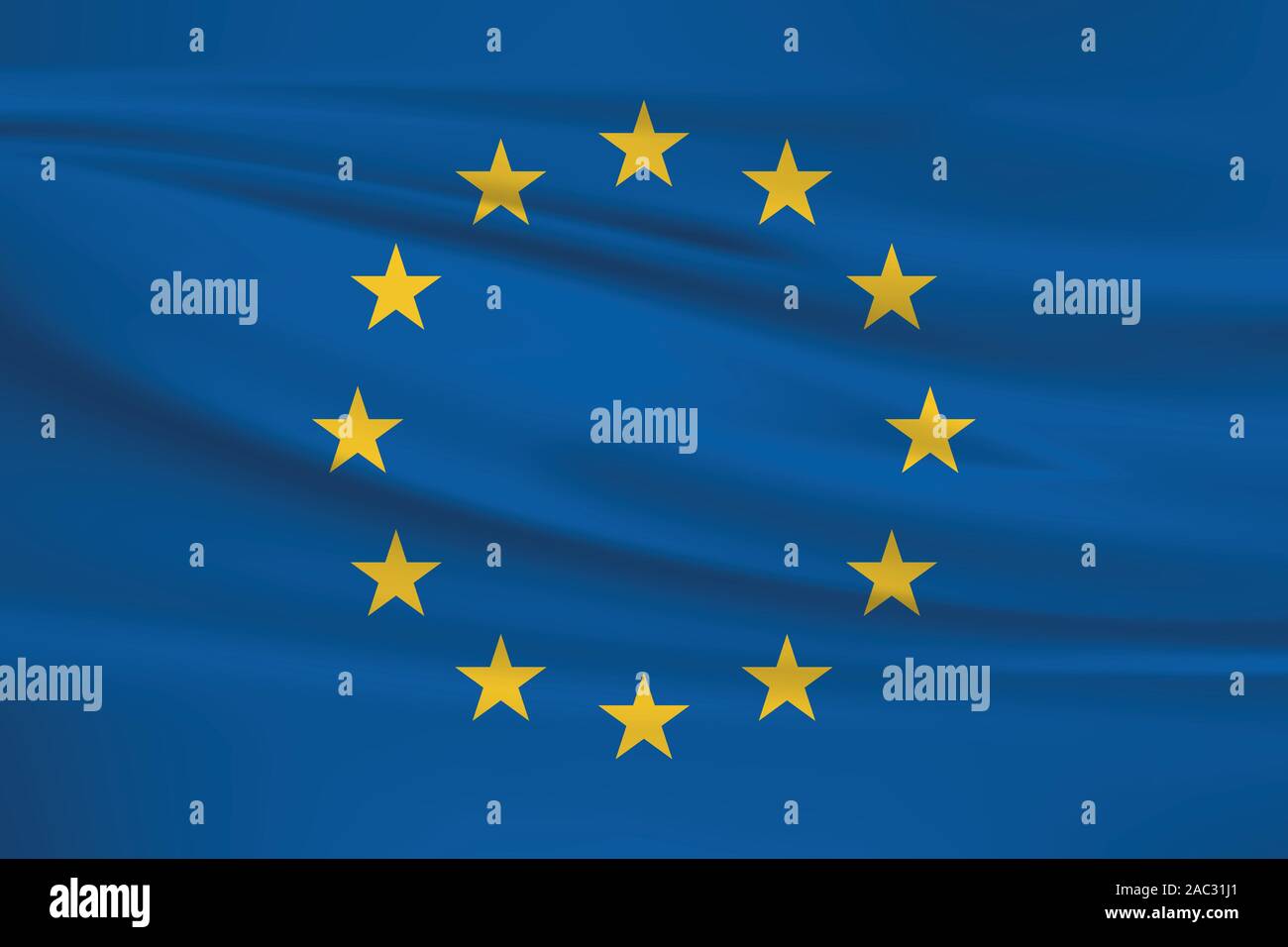 Waving European union flag, official colors and ratio correct. European ...