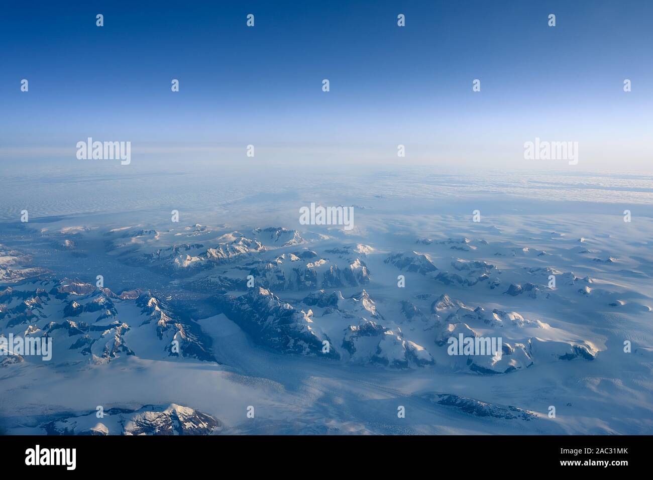 Flying above Greenland, the amazing glaciers Stock Photo - Alamy