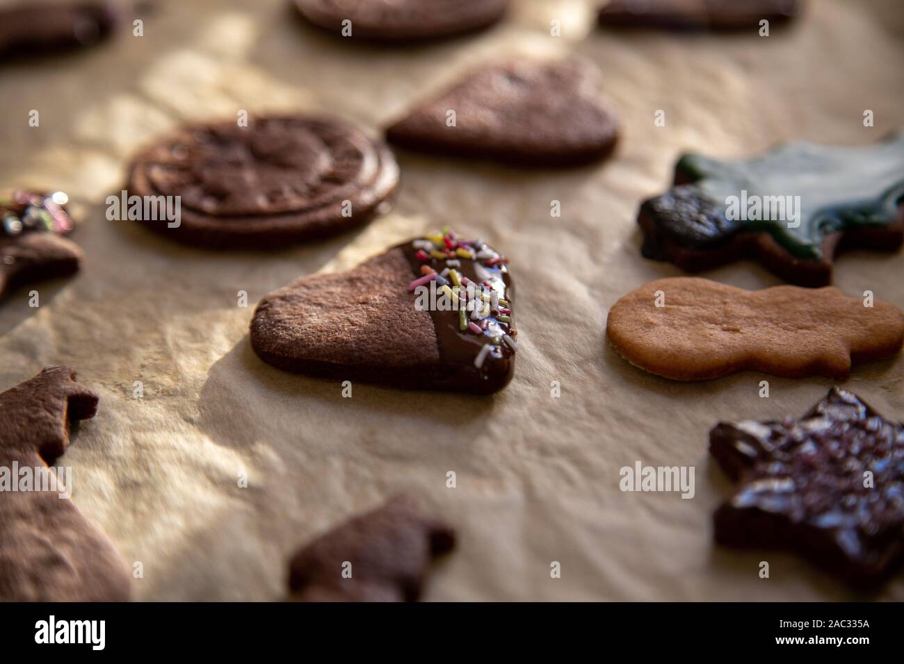 Christmas chocolate biscuits hi-res stock photography and images - Alamy