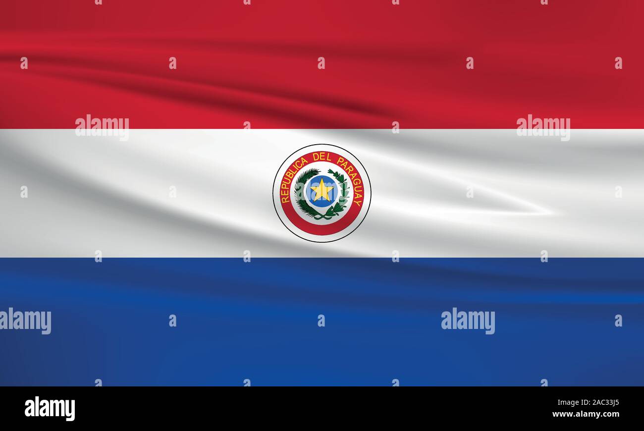 Waving Paraguay flag, official colors and ratio correct. Paraguay ...