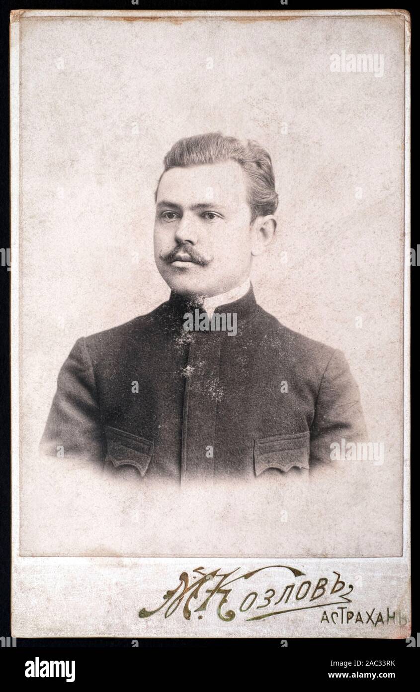 Vintage portrait of Russian man. Photo was taken at beginning of 20th ...