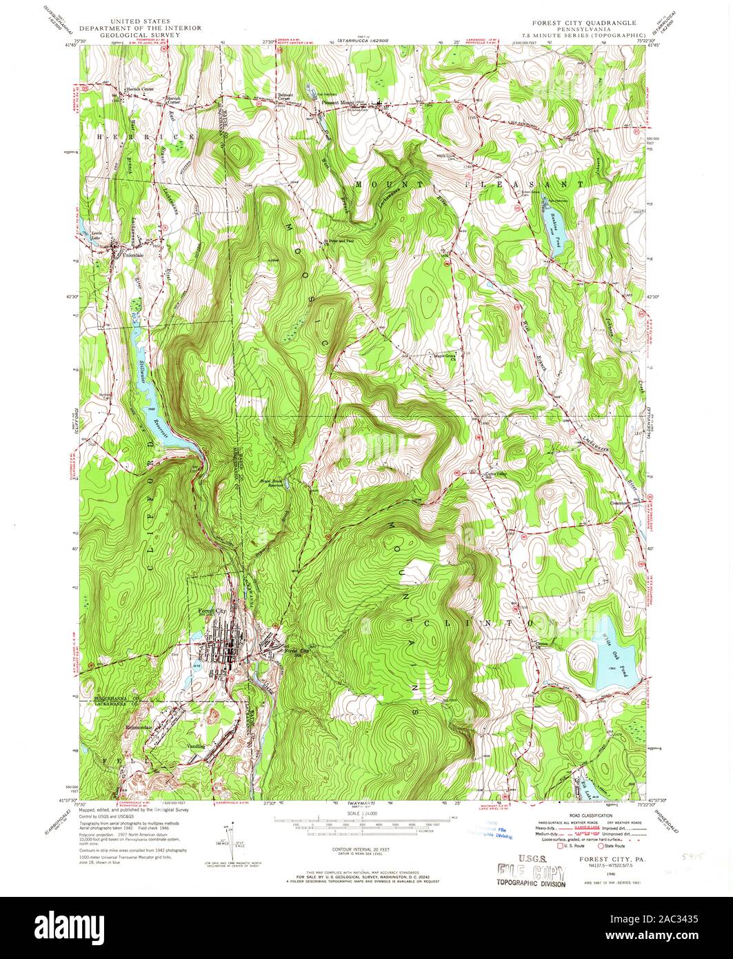 Forest City Pennsylvania Map High Resolution Stock Photography and ...