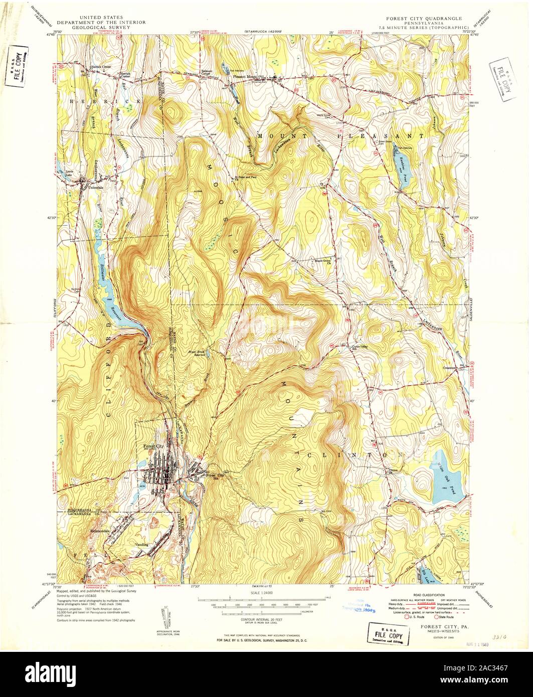 Forest City Pennsylvania Map High Resolution Stock Photography and ...