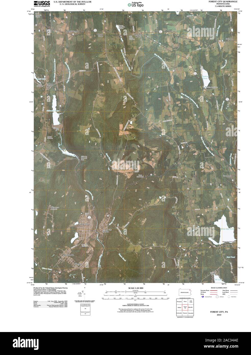 Forest city pennsylvania map hi-res stock photography and images - Alamy