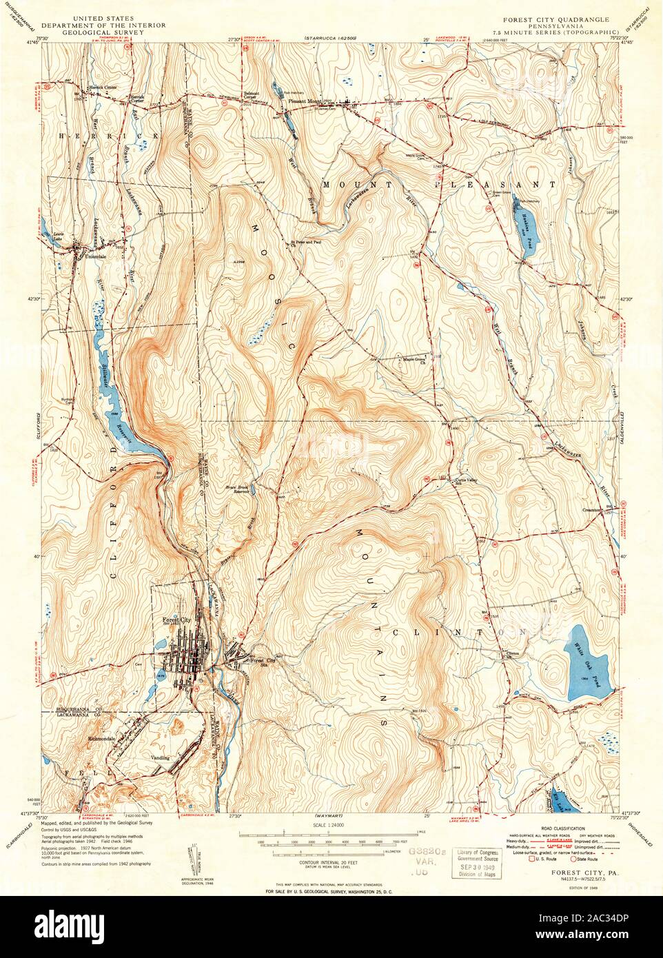 Forest city pennsylvania map hi-res stock photography and images - Alamy