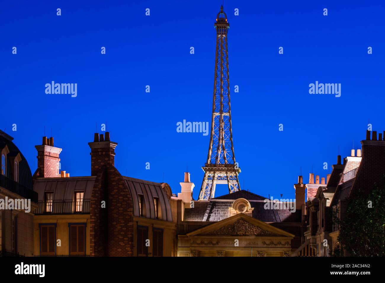 Orlando, Florida . November 18, 2019. Beautiful view of Eiffel Tower on ...