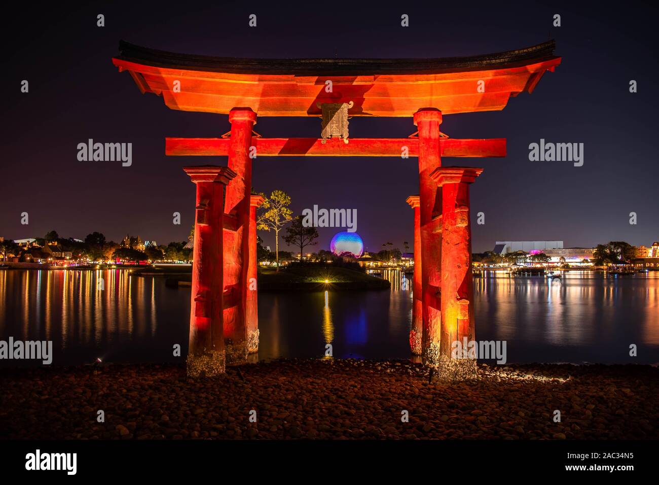 Orlando, Florida . November 18, 2019. Beautiful view of Japan arch and ...