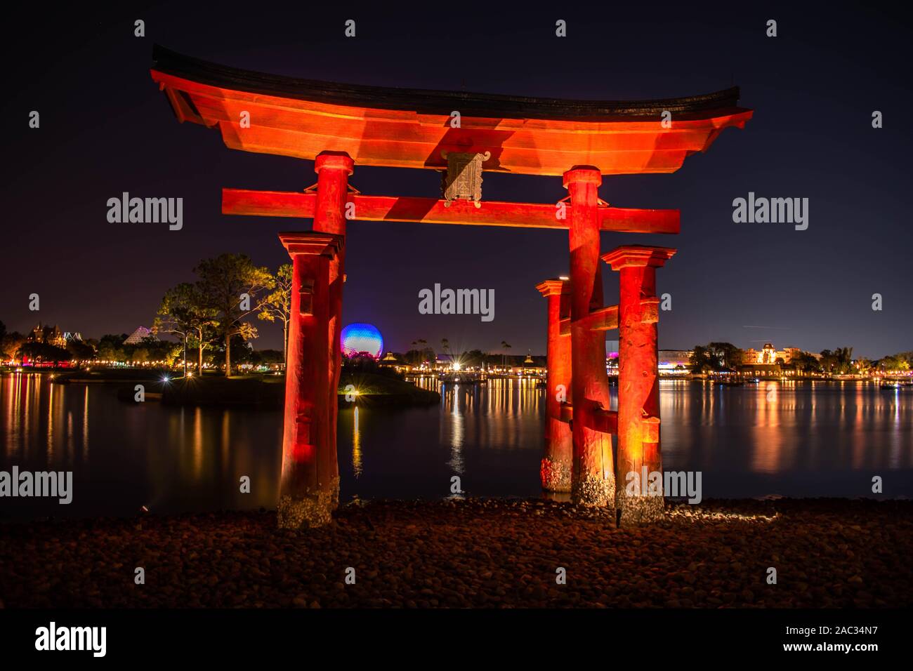 Orlando, Florida . November 18, 2019. Beautiful view of Japan arch and ...