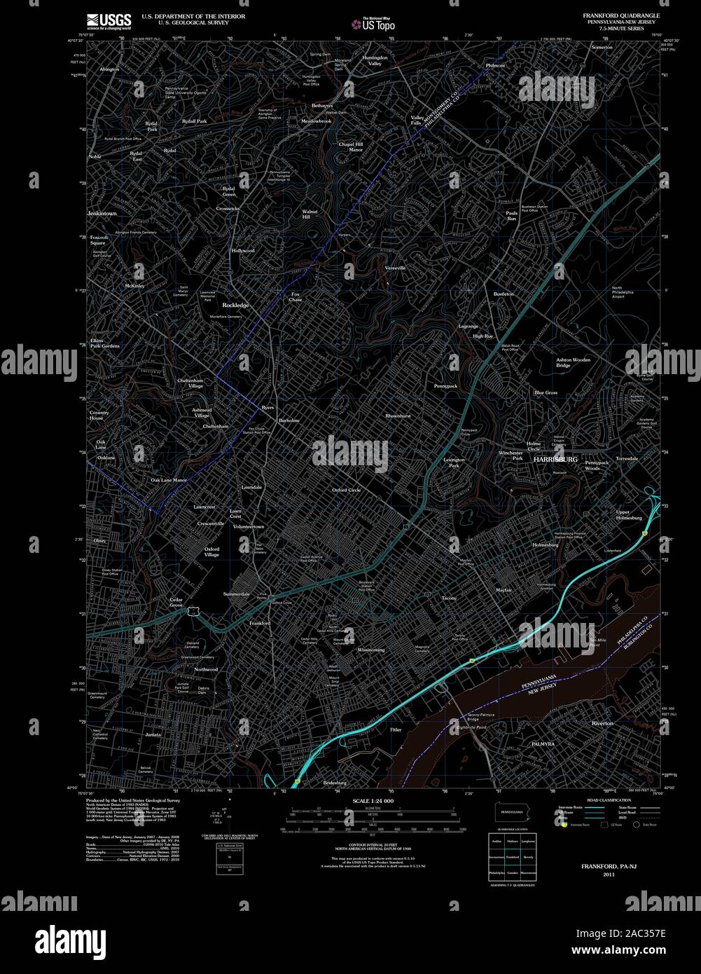 Map of frankford hi-res stock photography and images - Alamy