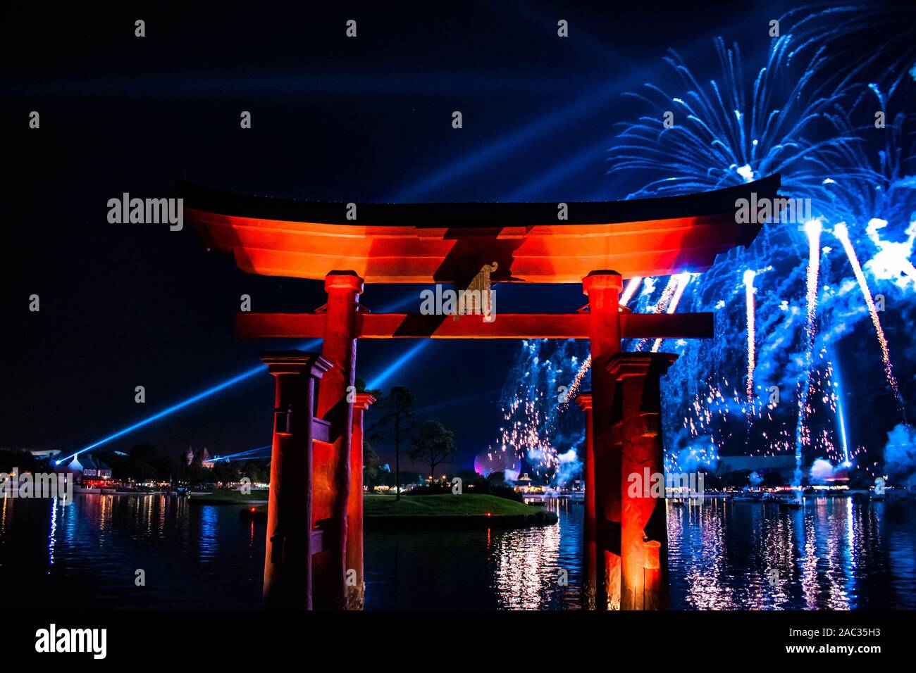 Orlando, Florida . November 18, 2019. Spectacular view of Epcot Forever ...