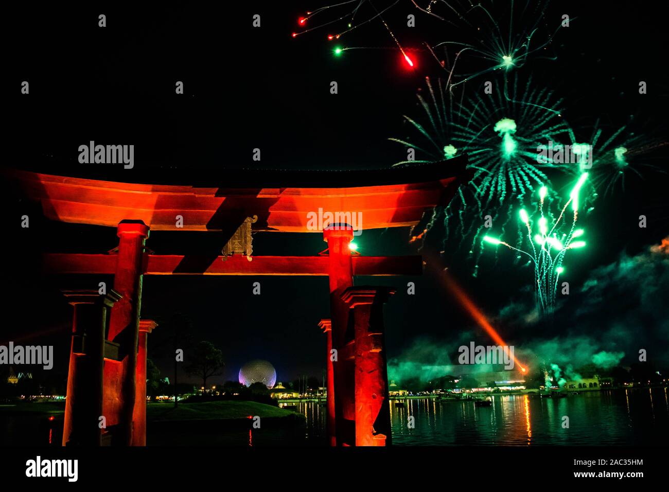 Orlando, Florida . November 18, 2019. Spectacular view of Epcot Forever ...