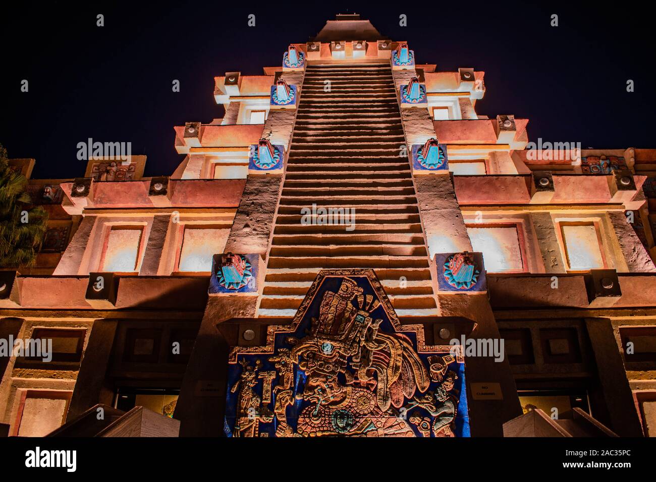Orlando, Florida . November 18, 2019. Top view of Mexican Pyramid at ...