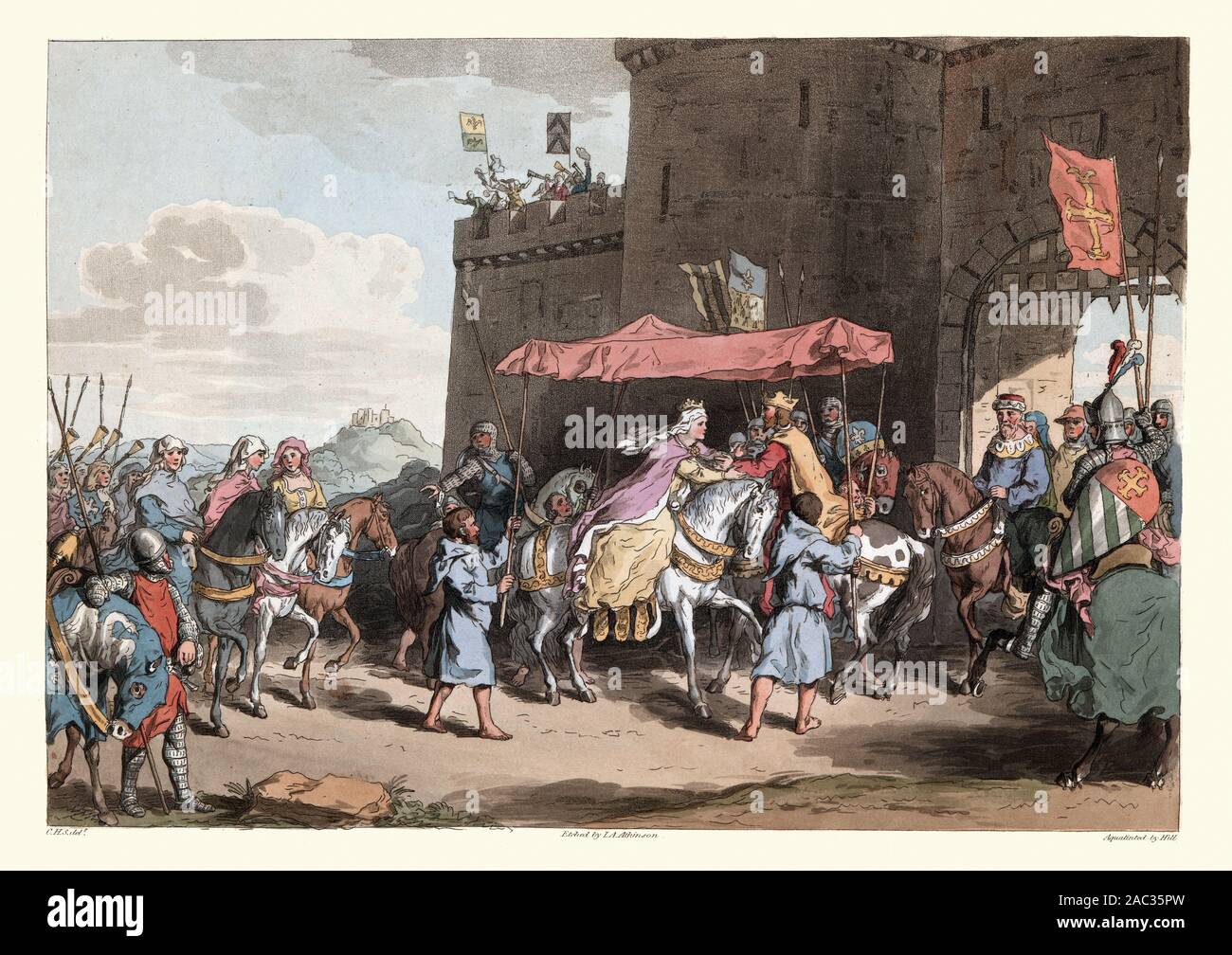 King Henry III of England greeting his Queen, Eleanor of Provence, 13th ...