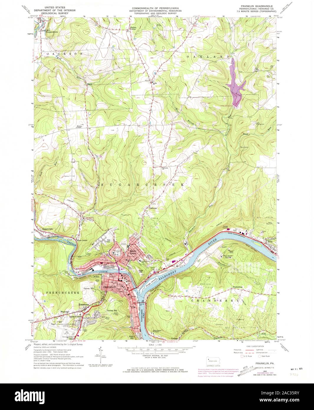 Franklin pennsylvania map hi-res stock photography and images - Alamy